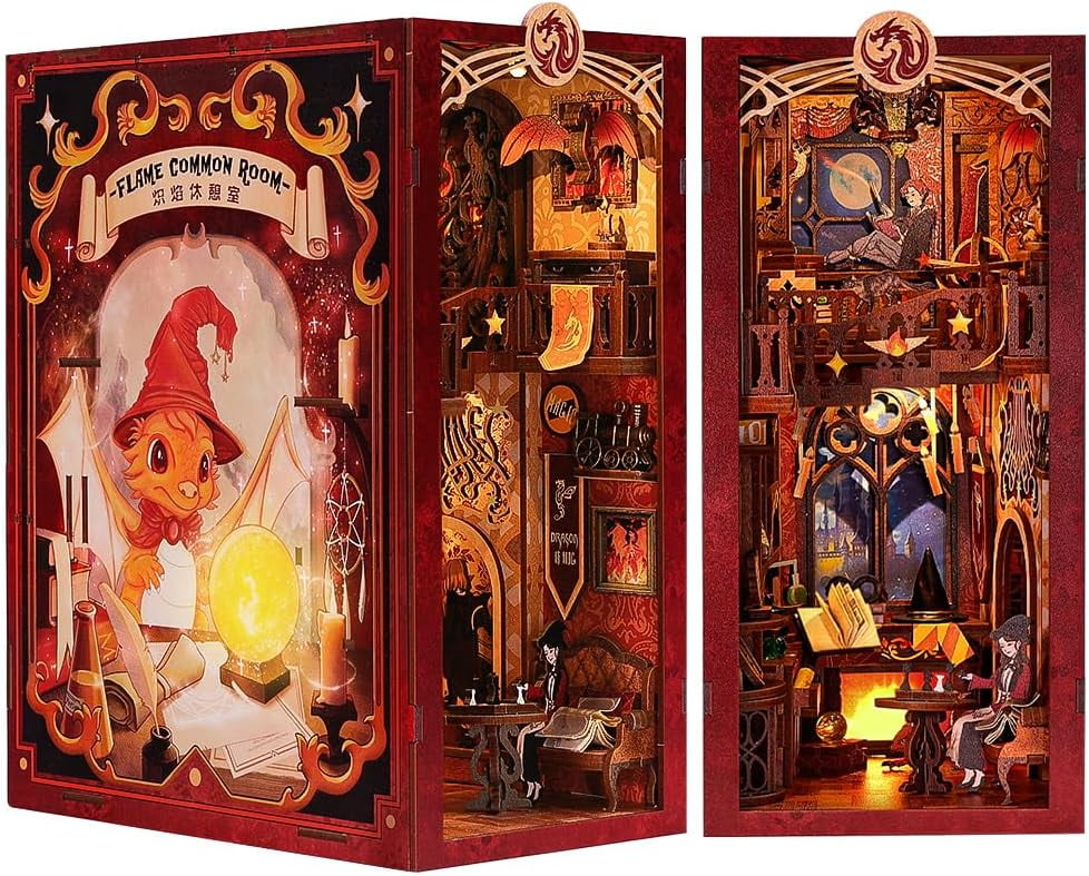 Book Nook Wizardi Miniature - Flame Common Room Roombox Kit - Walmart.com