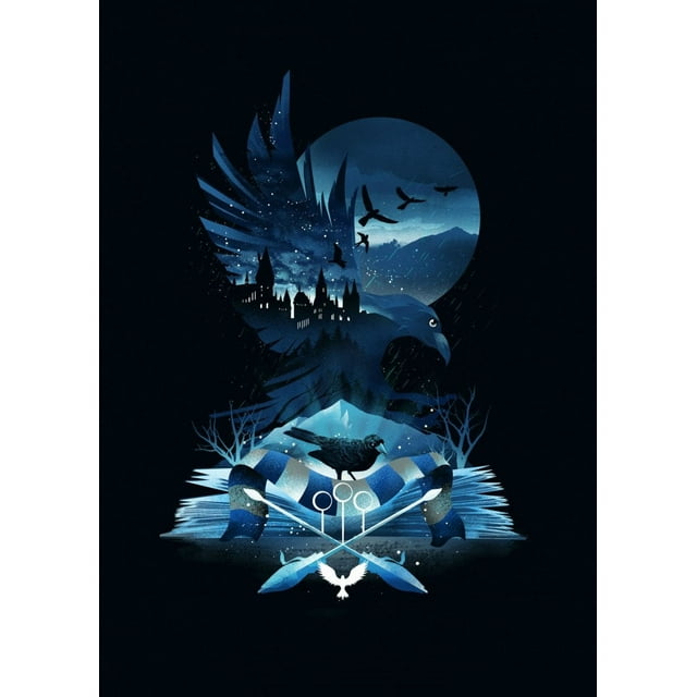 Book Of Ravenclaw - Illusion Negative Space – Poster - Poster Print ...