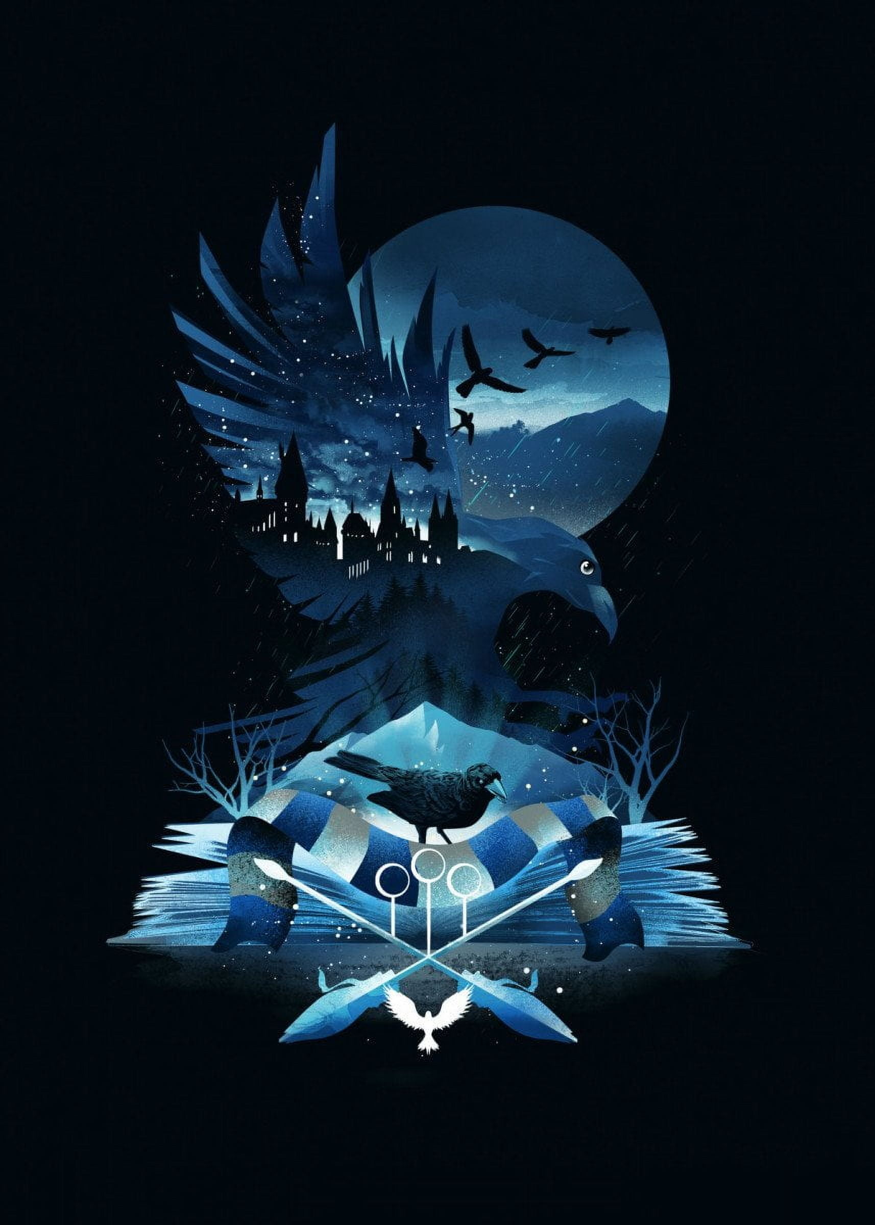 Book Of Ravenclaw - Illusion Negative Space – Poster - Poster Print ...