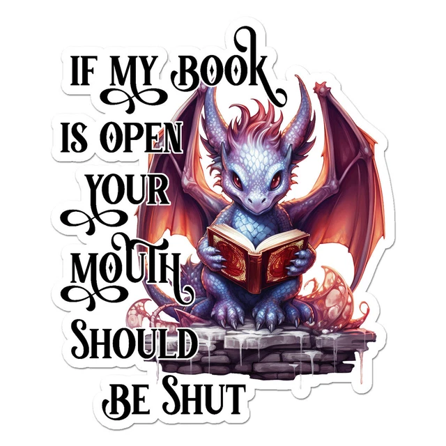Book Open Mouth Shut Sticker Phone Decal Water Bottle Stickers Car ...