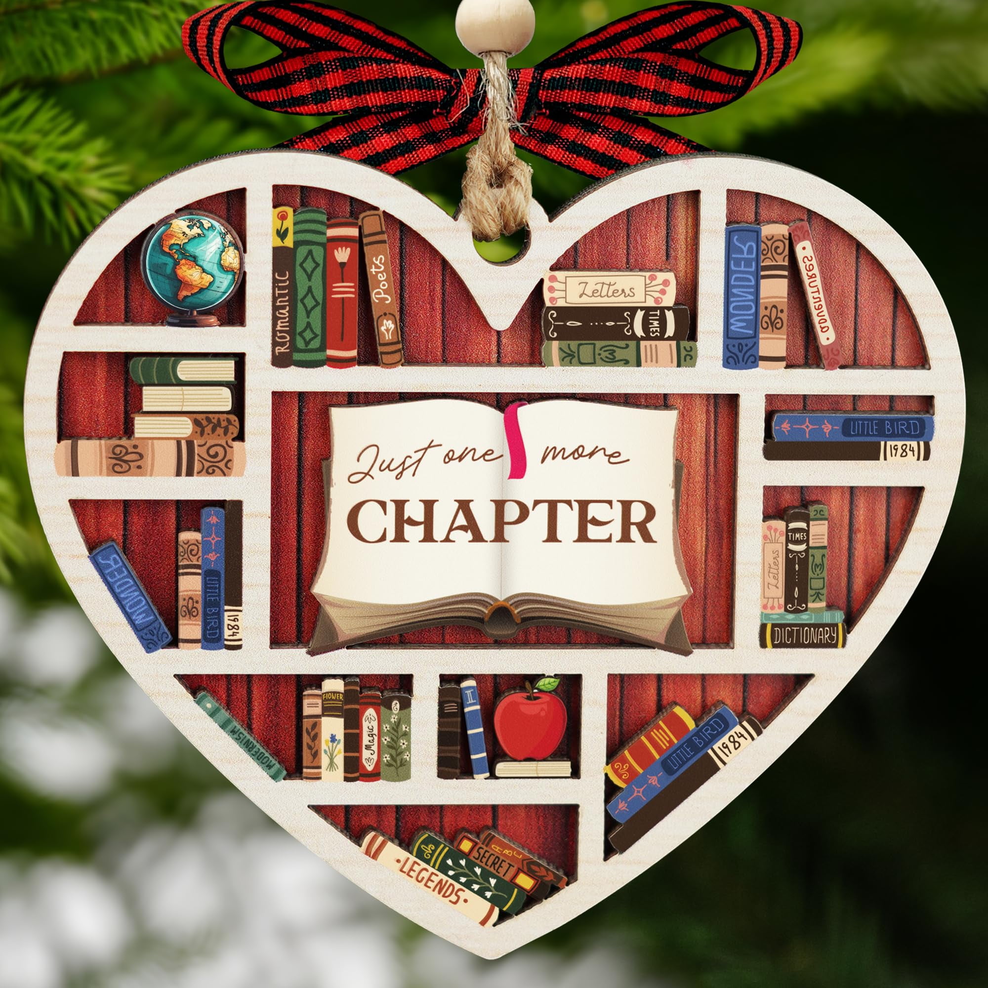 Book Ornaments for Christmas Tree - Just One More Chapter - Book Lovers Gifts for Nerds, Readers ...