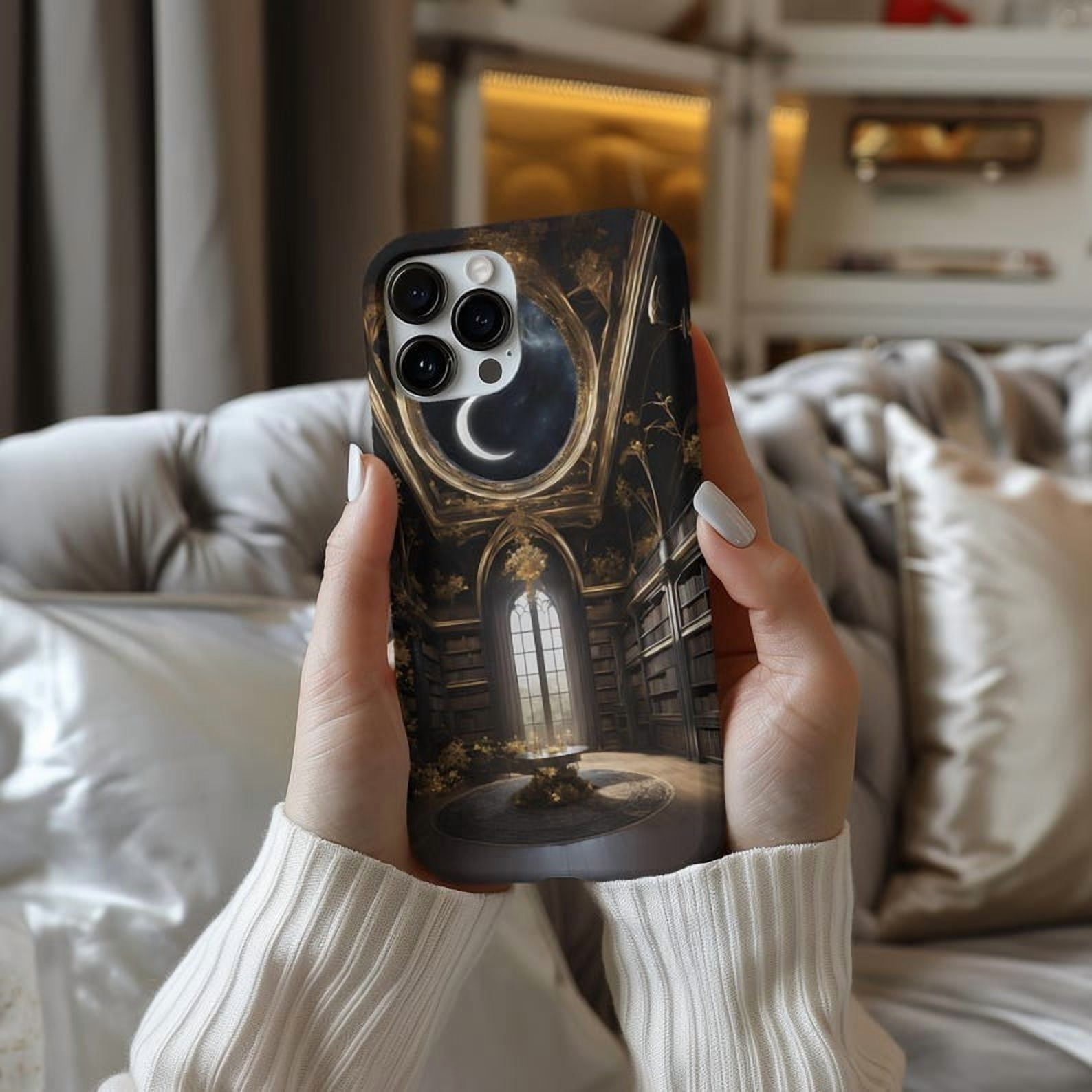 Book Phone Case for iPhone 11 to 16 Dark Academia Gothic Vintage Style ...