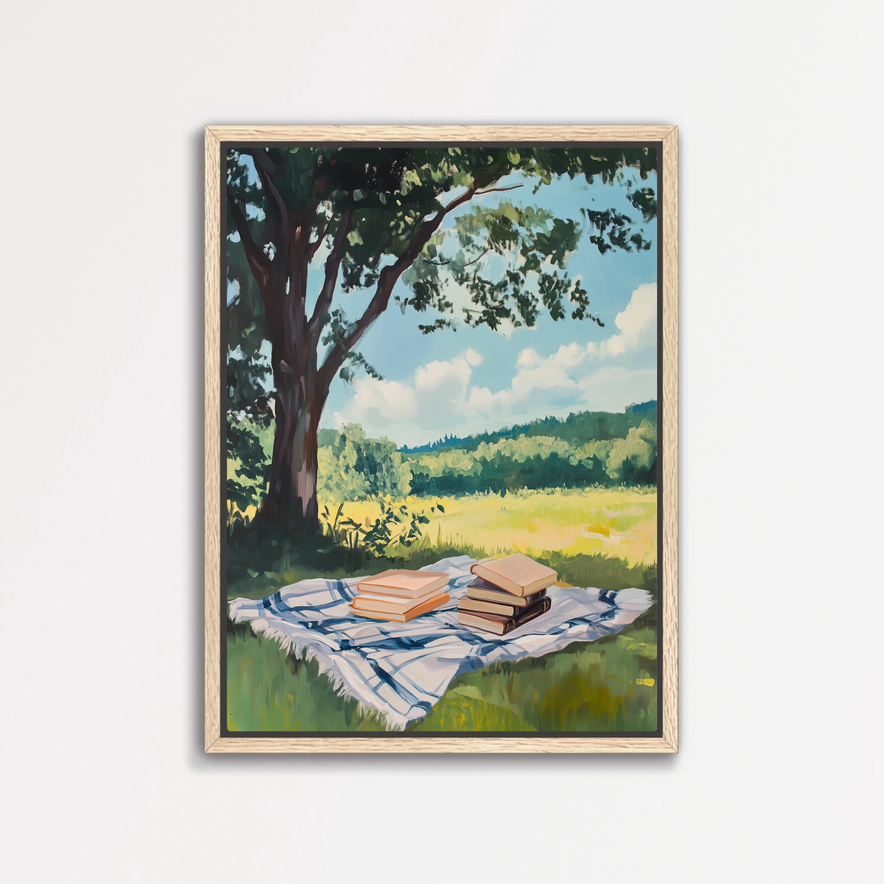 Book Picnic Wall Art Vintage Country Landscape Bookish Decor - Walmart.com