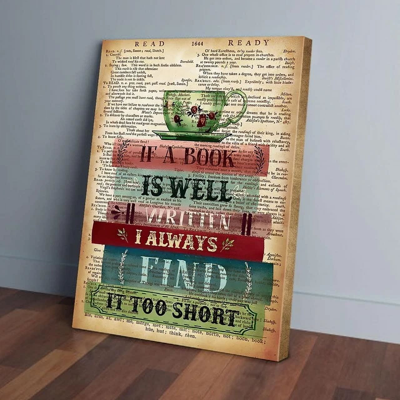 Book Poster Home Decor Vintage Art Print Cute Birthday Gift Wall Art ...