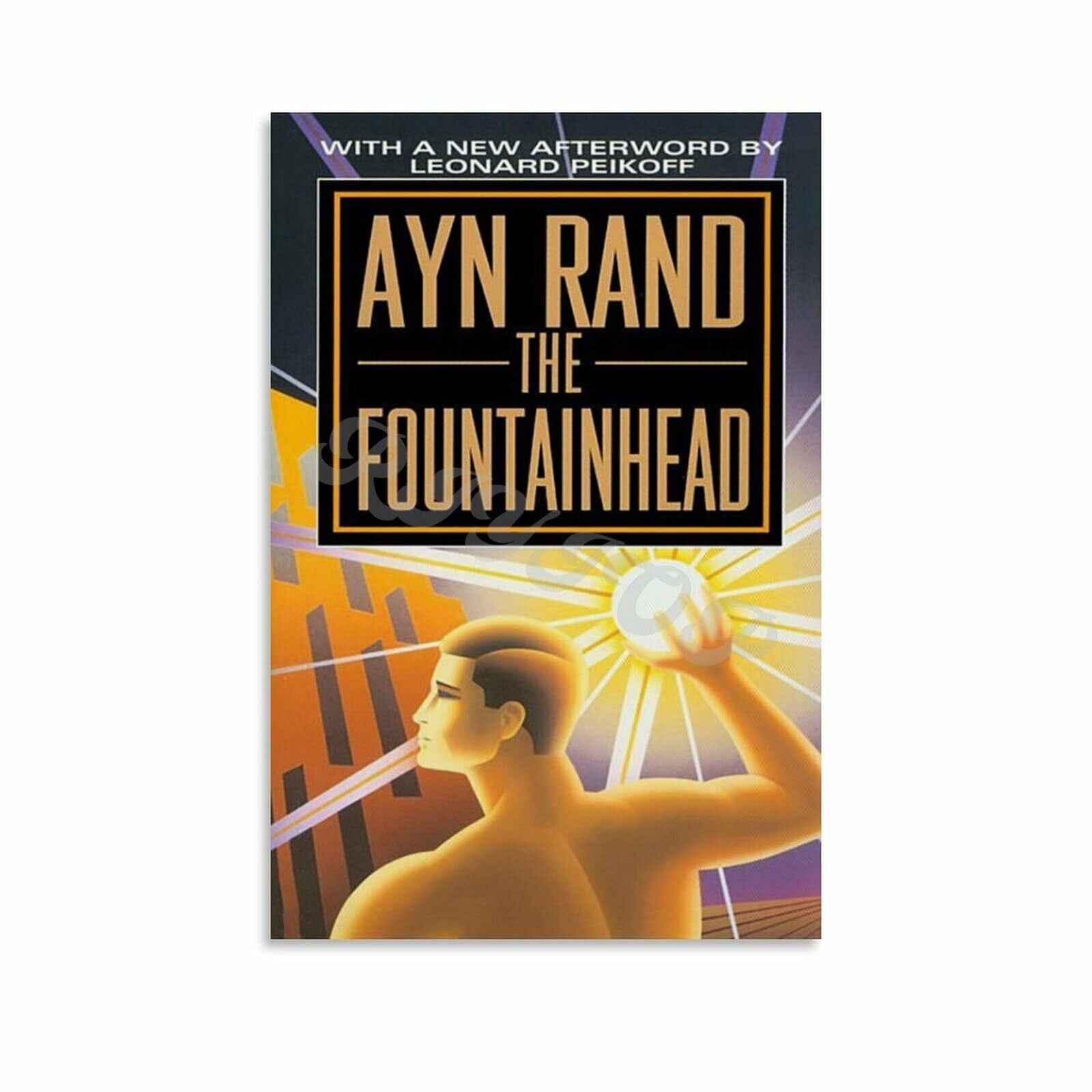 Book Poster THE FOUNTAINHEAD by AYN RAND Poster Canvas Painting Wall ...