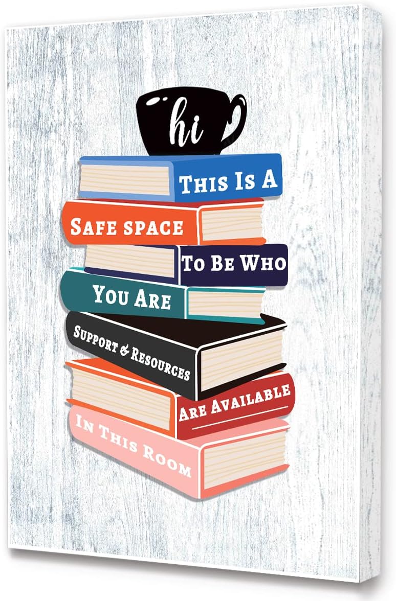 Book Quote Canvas Framed Wall Art,This is a Safe Space Inspirational ...