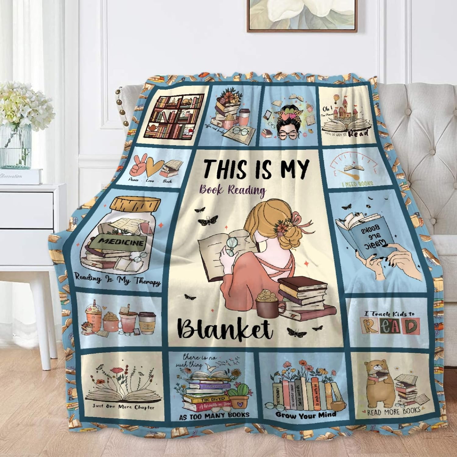 Book Reading 60x80 Fleece Blanket This is My Book Reading Blanket Gifts ...