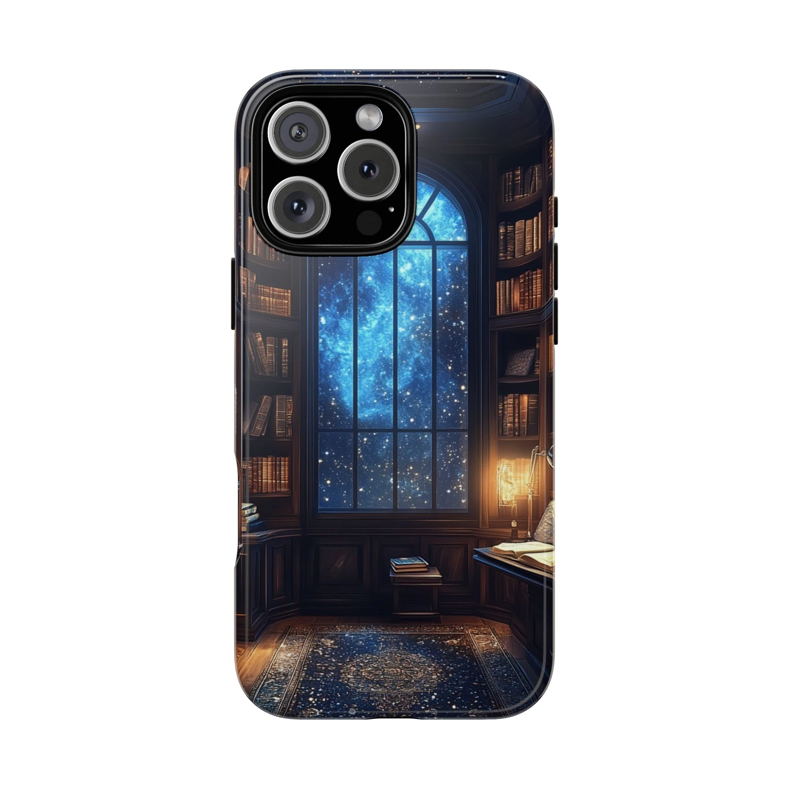 Book Reading Bookshelf Nebula Phone Case for iPhone 17 to 11 Pro Max ...