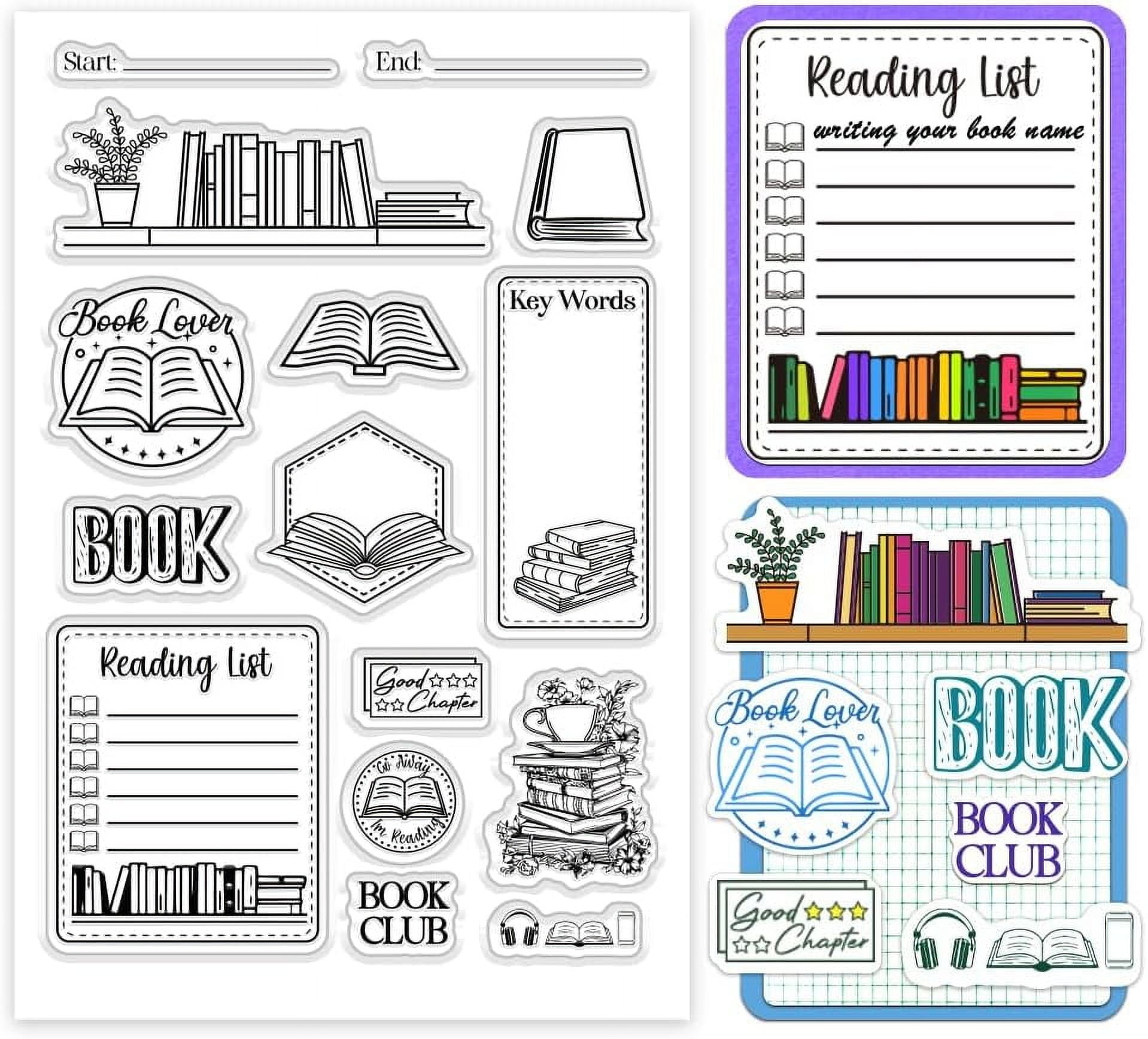 Book Reading Label Clear Stamps Craft Stamps Mini Art Label Plastic ...