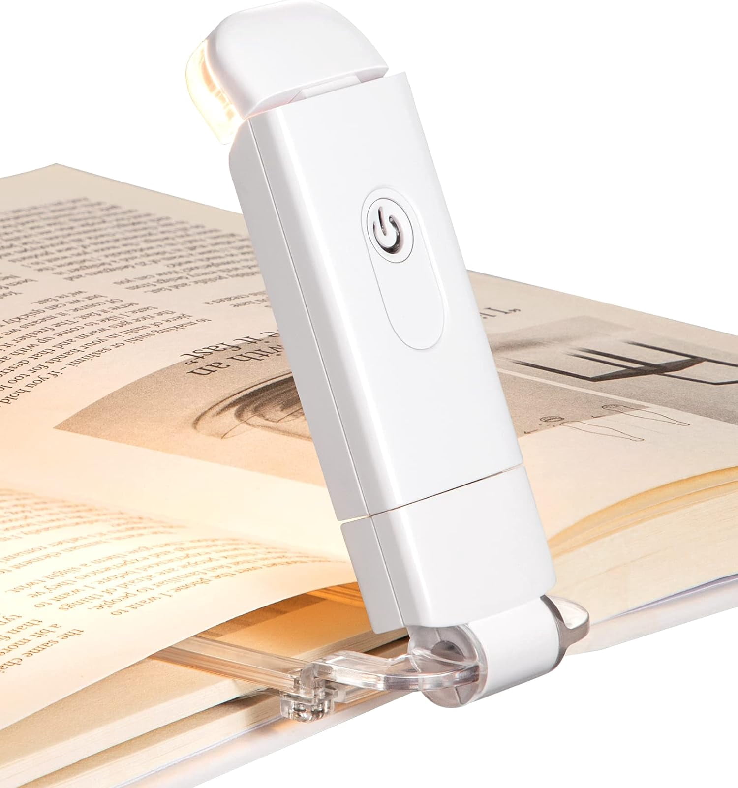 Book Reading Light, 3000K Warm White, Brightness Adjustable Clip ...