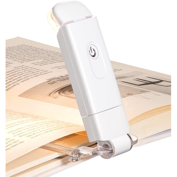 Book Reading Light, 3000K Warm White, Brightness Adjustable Clip ...