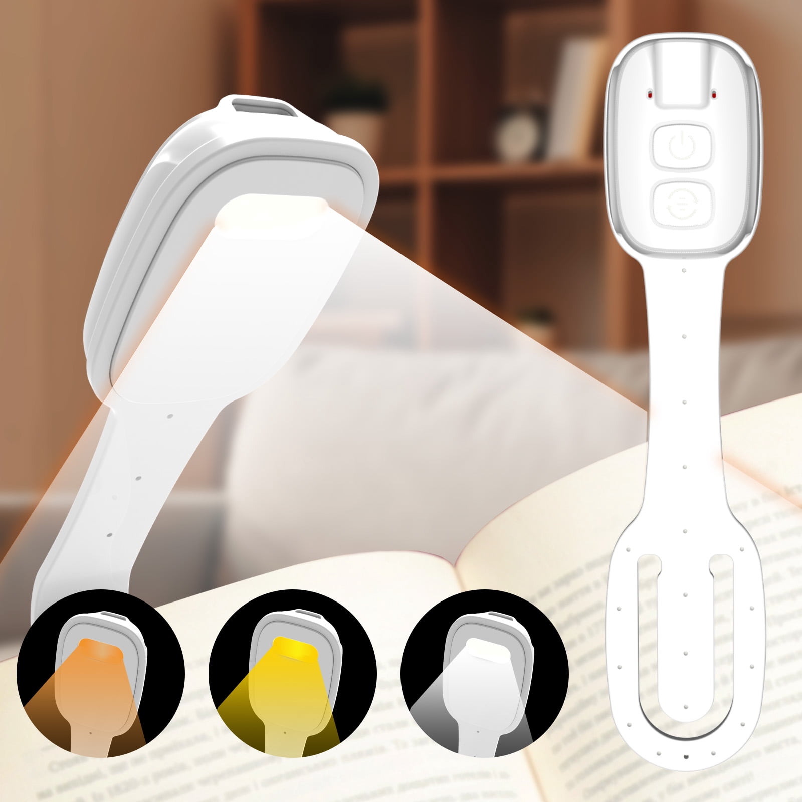 Book Reading Light, Rechargeable Light for Reading, Clip-on LED ...