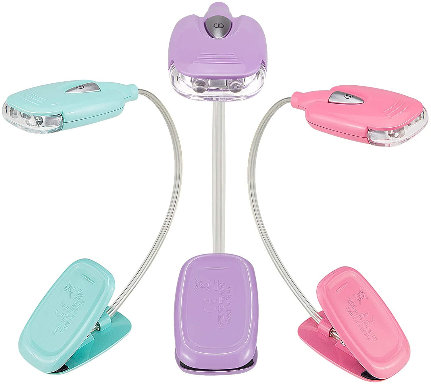 Book Reading Light for Kids 3Pack, Battery(12pcs Included) Operated Small Reading Light in Bed ...