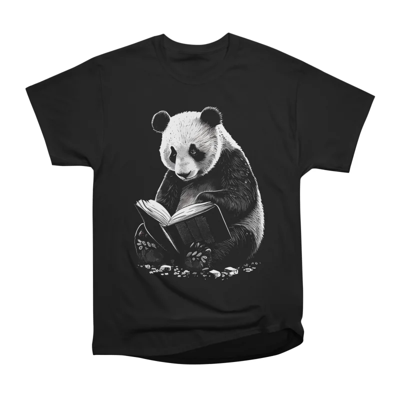 Book Reading Panda T-Shirt Tee Gift For Him Merch For Her Apparel For ...