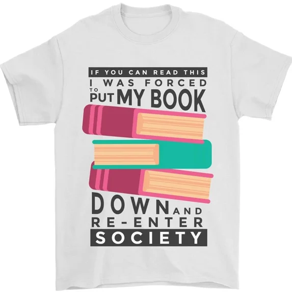 Book Reading Re-Enter Society Funny T-Shirt - Walmart.com