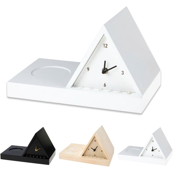 Book Rest Clock w/Light and Storage, 4-in-1 Bedside Tabletop Organizer ...
