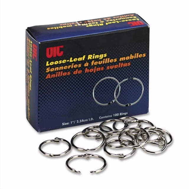 Book Rings, 1 Diameter, 100/Box, 2 Boxes | Office Supplies - Walmart ...