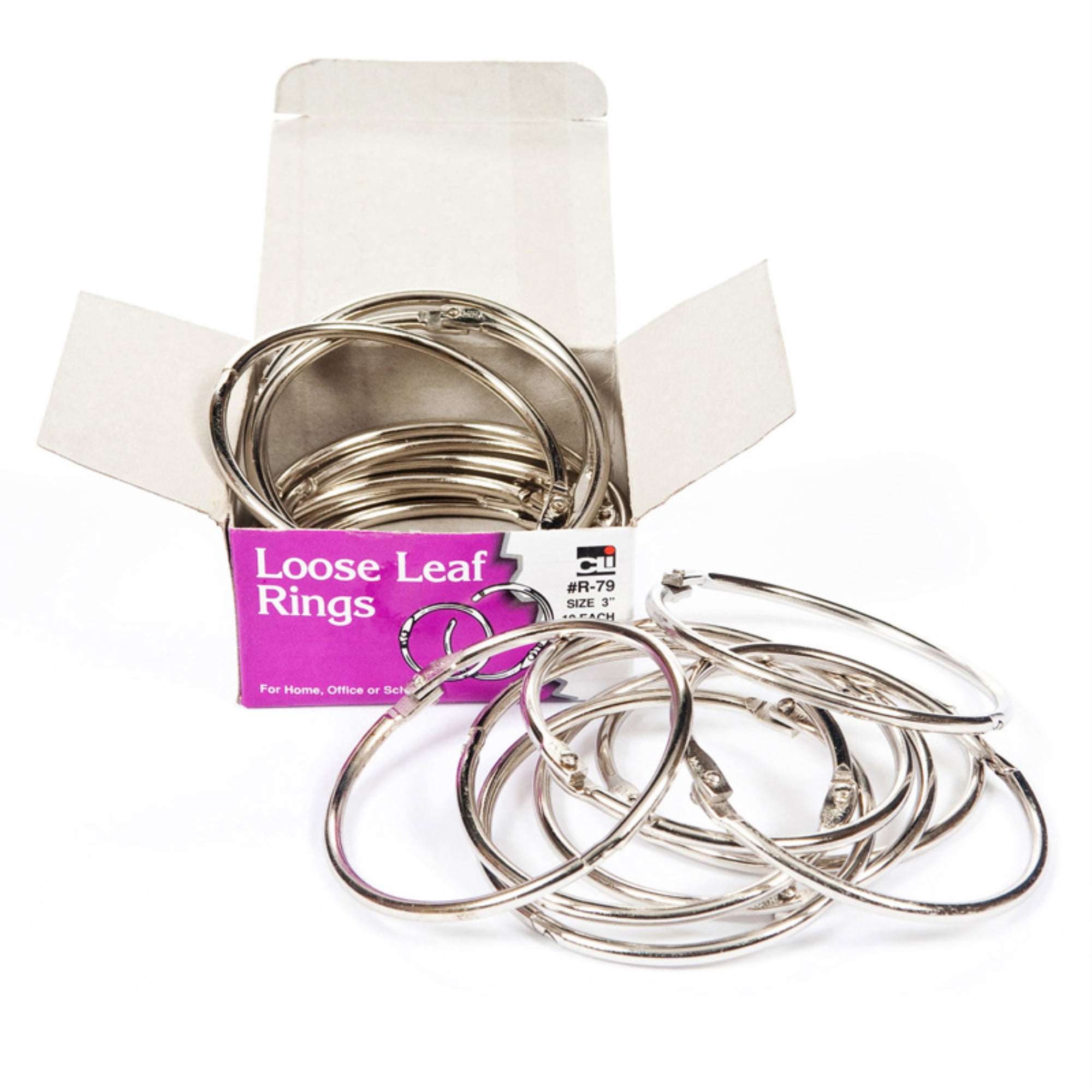 Book Rings, 3", Box of 10 - Walmart.com