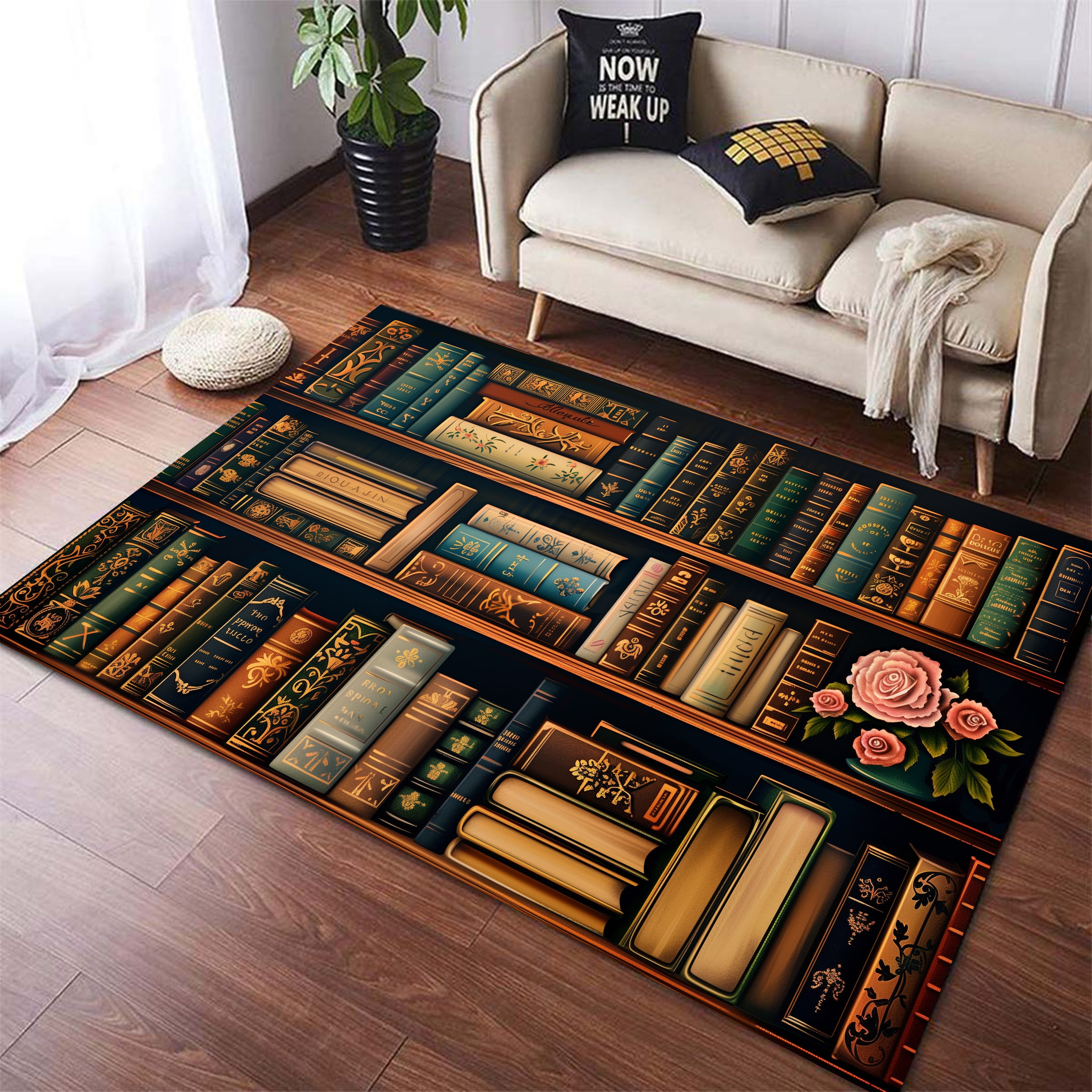 Book Rug 6x9 ft = 180x275 cm Washable Rug - Walmart.com
