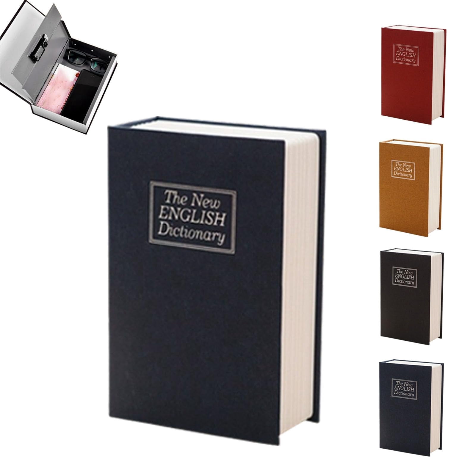 Book Shaped Security Lock Box,Combination Lock Boxes for Personal Items ...