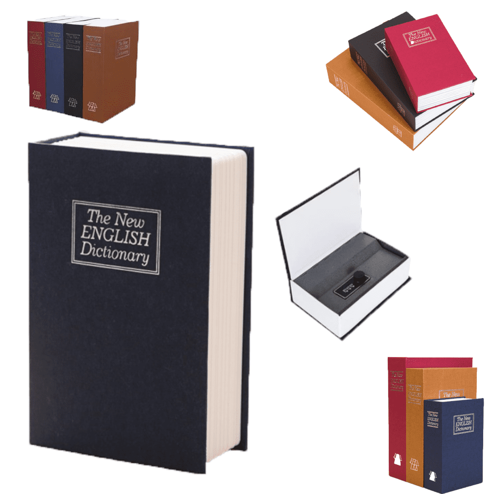 Book Shaped Security Lock Box Secret Fake Books Safe Boxes Combination ...