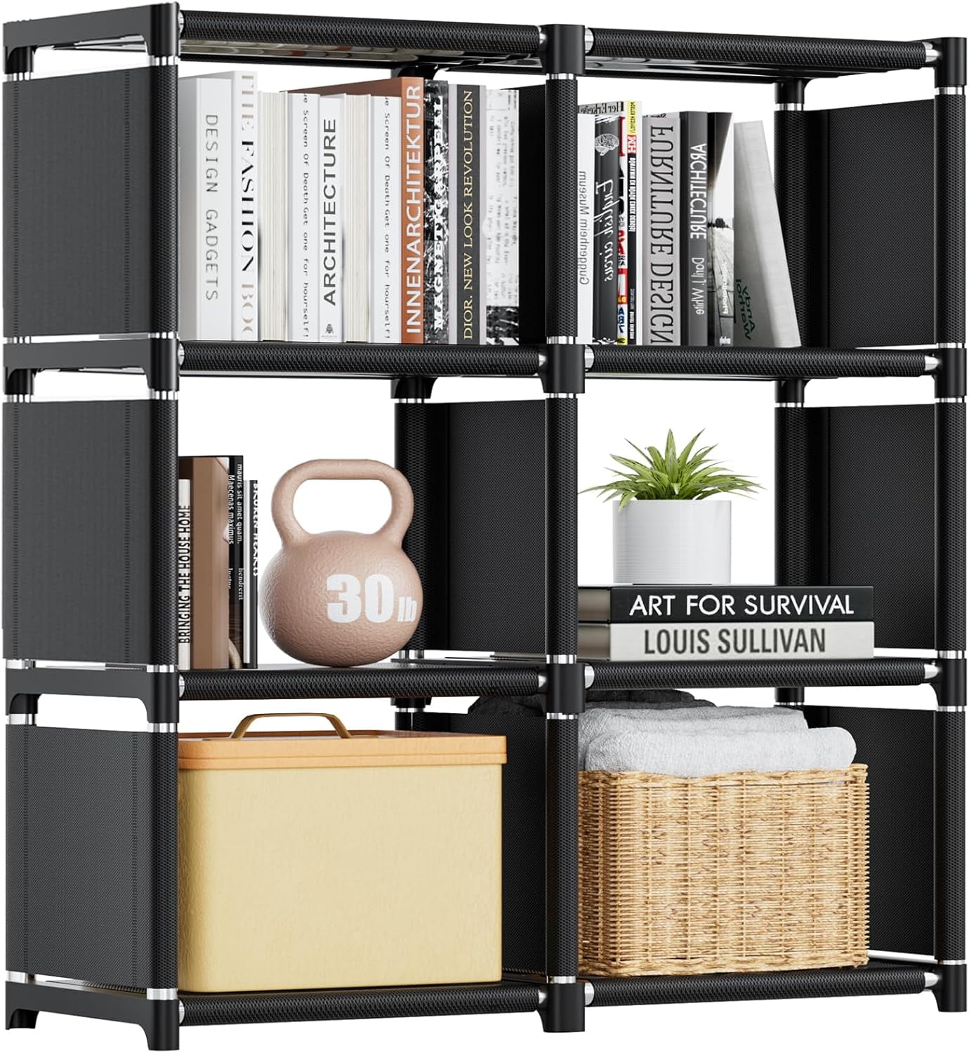 Book Shelf, 12 Cube Storage Organizer, DIY Bookcase, Metal Bookshelf ...