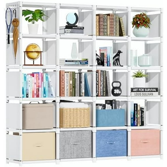 Book Shelf, 20 Cube Storage Organizer, DIY Bookcase, Metal Cube ...