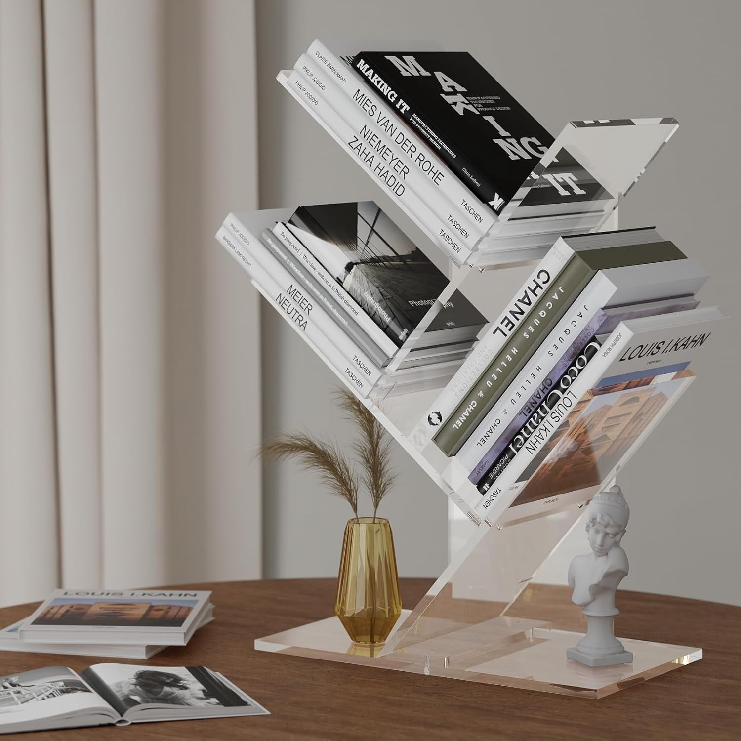 Book Shelf, 3 Tier Acrylic Small Bookshelf, 3 Tier Acrylic Short and ...