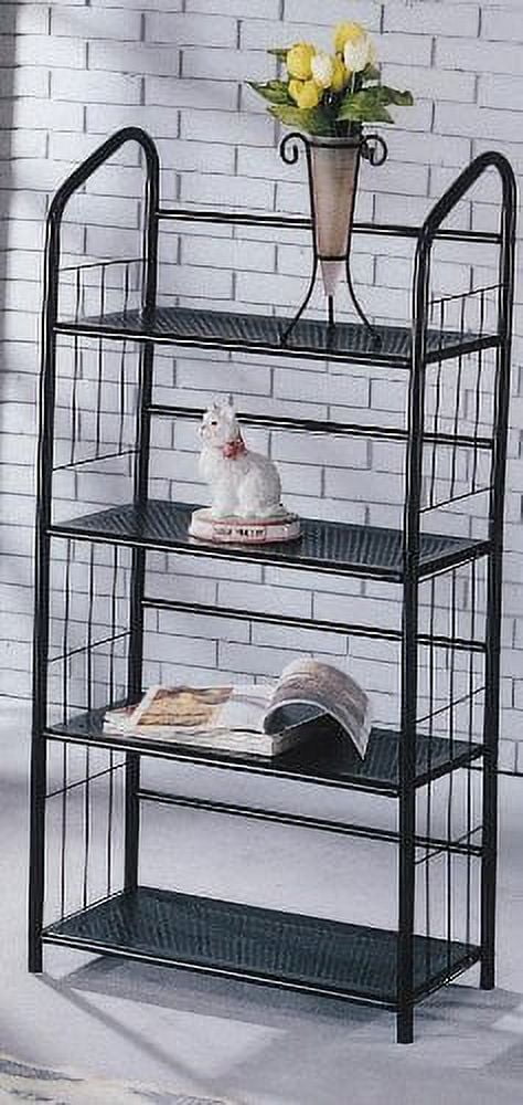 Book Shelf 4 Tier Metal Book Shelves - Black - Walmart.com