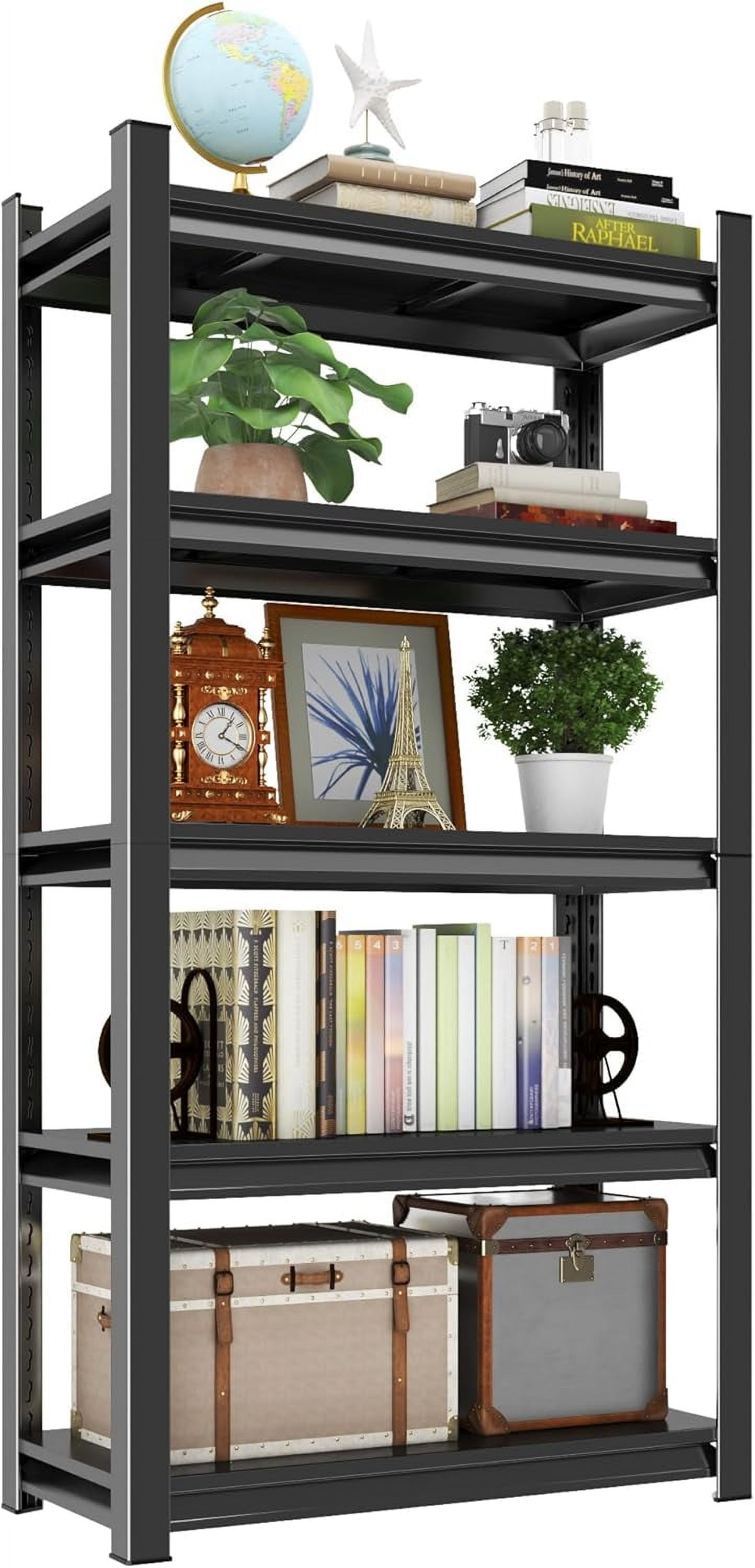 Book Shelf 5 Tier Metal Wide Bookshelves Tall Bookshelf Bookcase ...