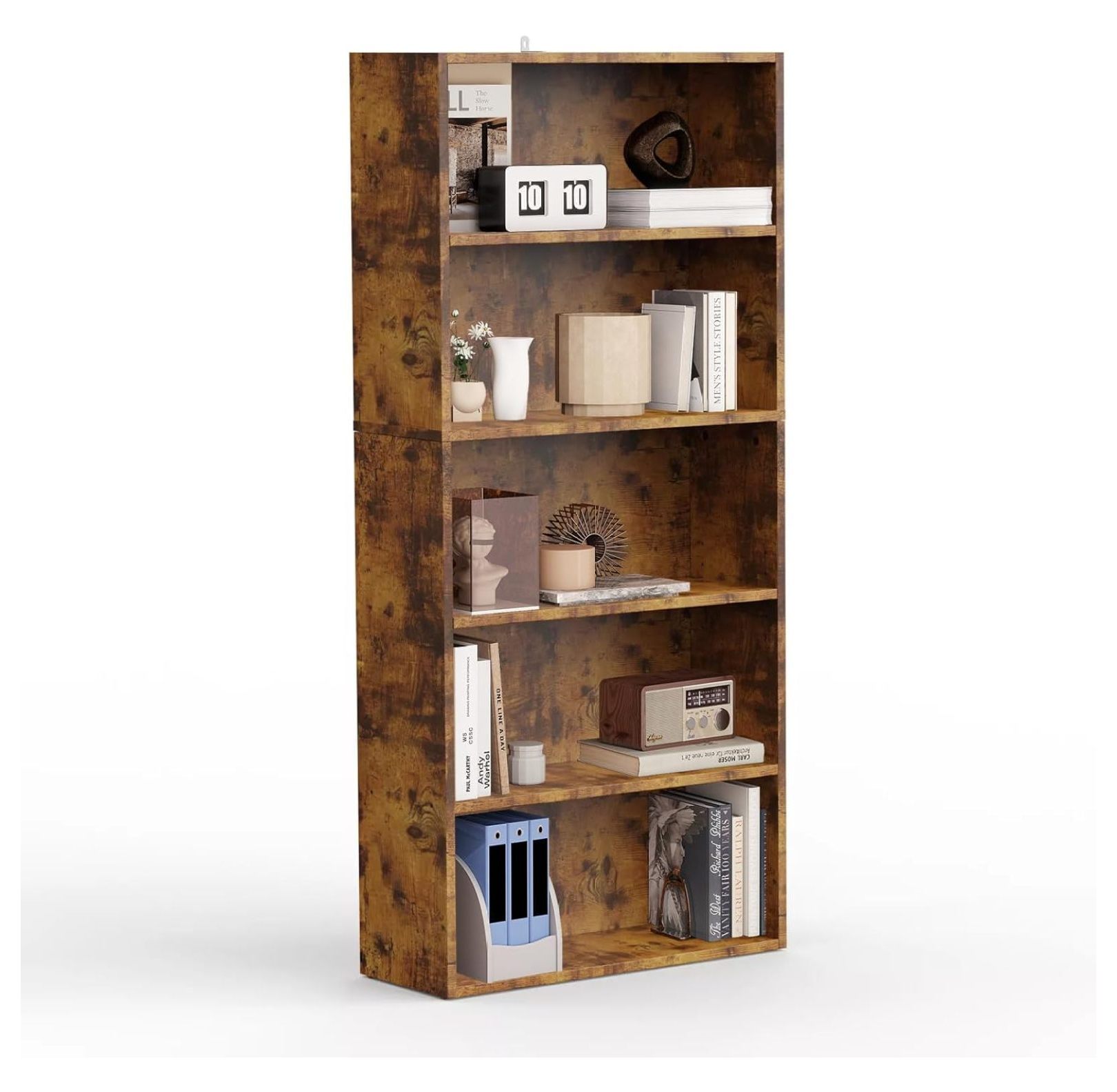 Book Shelf, 53 Inch Tall 5 Shelf Bookcase, Large Industrial 5 Tier ...