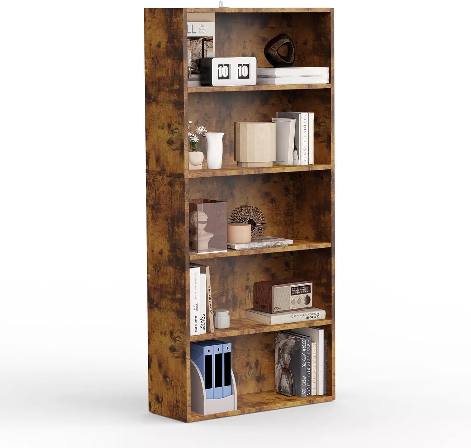 Book Shelf, 53 Inch Tall 5 Shelf Bookcase, Large Industrial 5 Tier ...