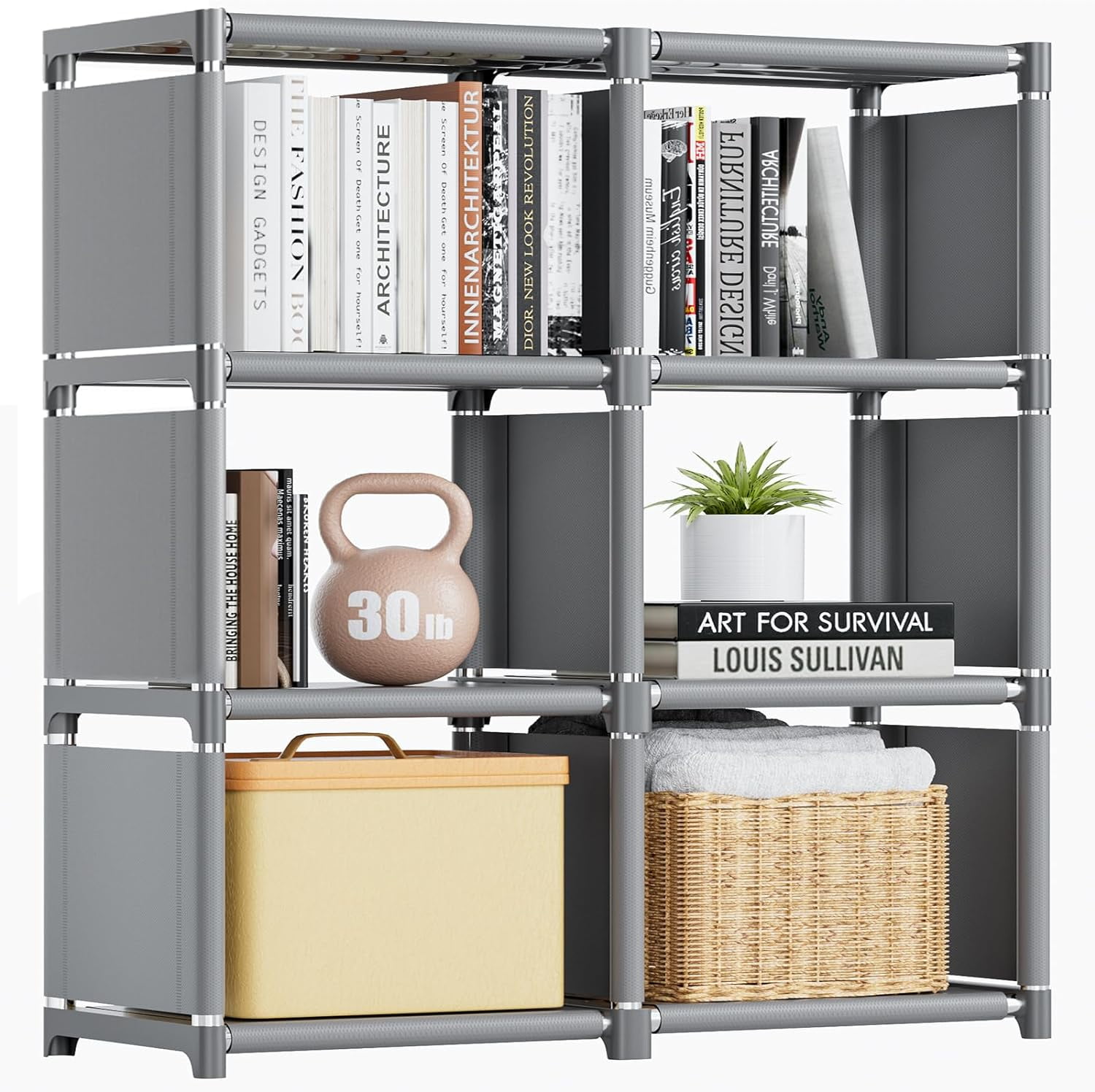 Book Shelf, 6 Cube Storage Organizer, DIY Bookcase, Metal Cube ...