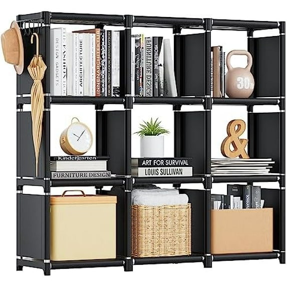 Book Shelf, 9 Cube Storage Organizer, DIY Bookcase, Metal Cube ...