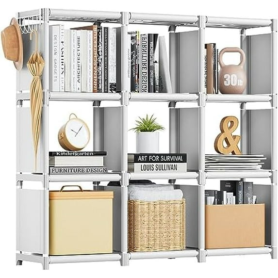 Book Shelf, 9 Cube Storage Organizer, DIY Bookcase, Metal Cube ...