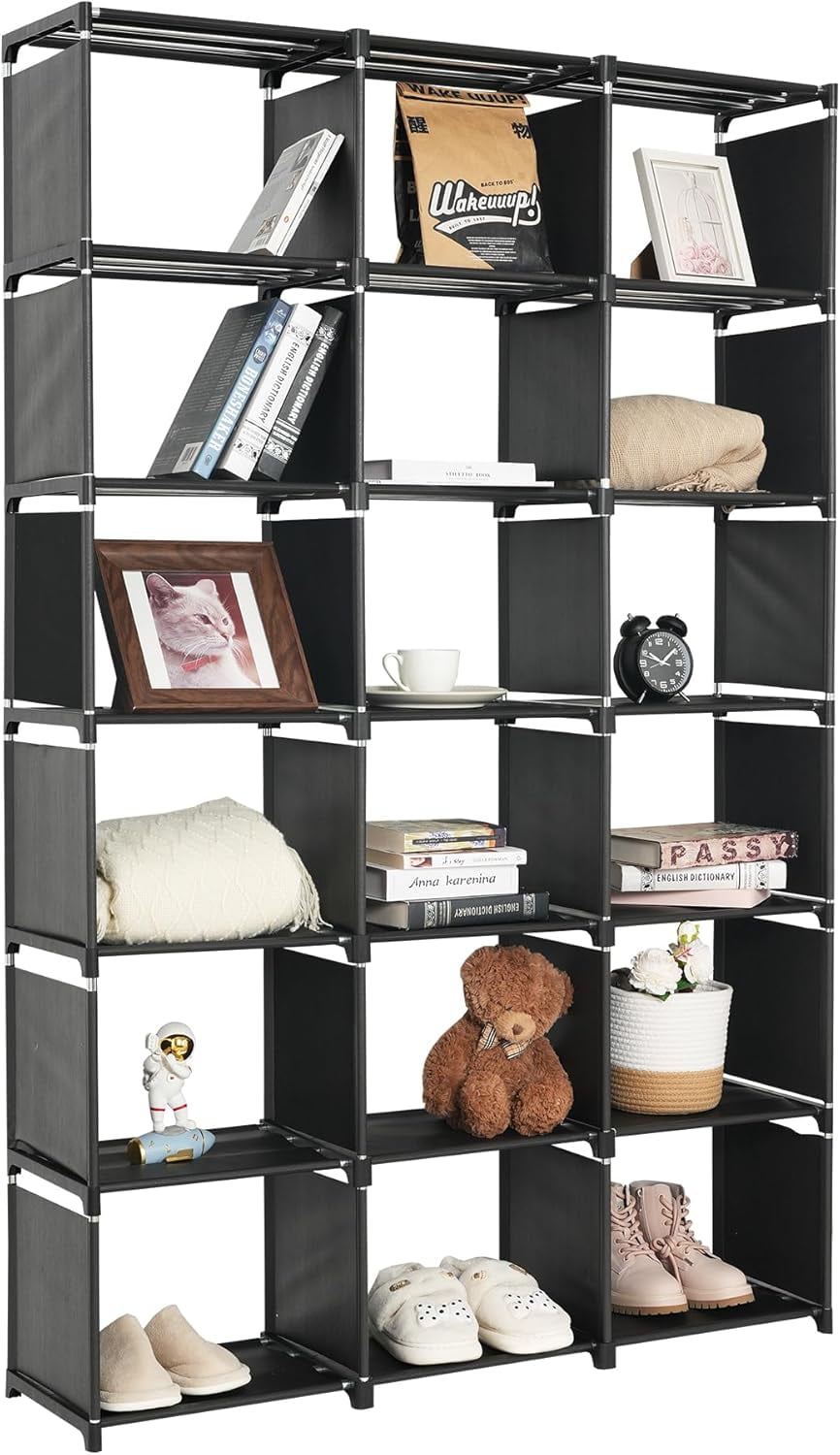 Book Shelf Assembled Storage Rack 6/9/12/15/18/20 Grid DIY Bookcase ...