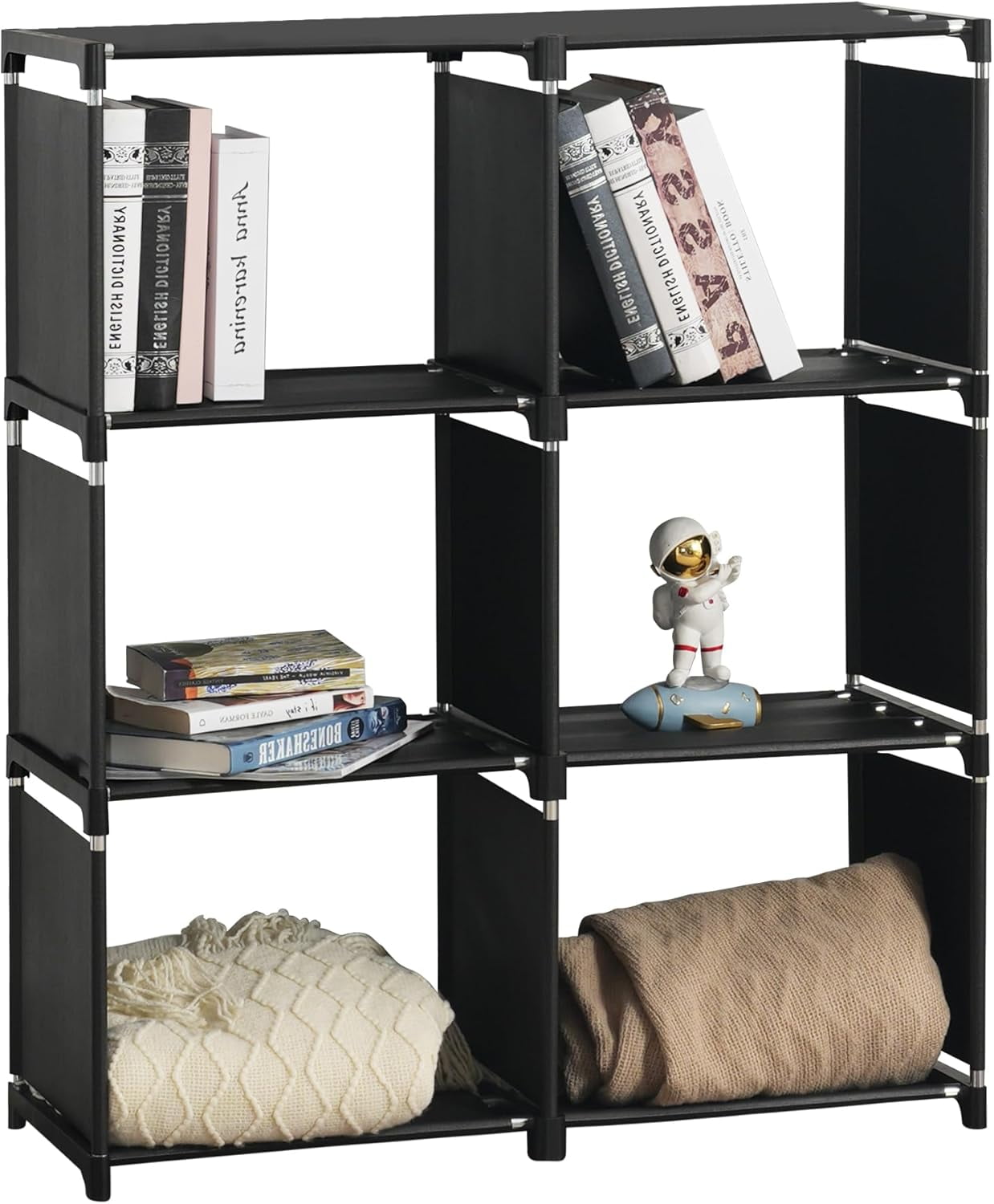 Book Shelf Assembled Storage Rack 6/9/12/15/18/20 Grid DIY Bookcase ...