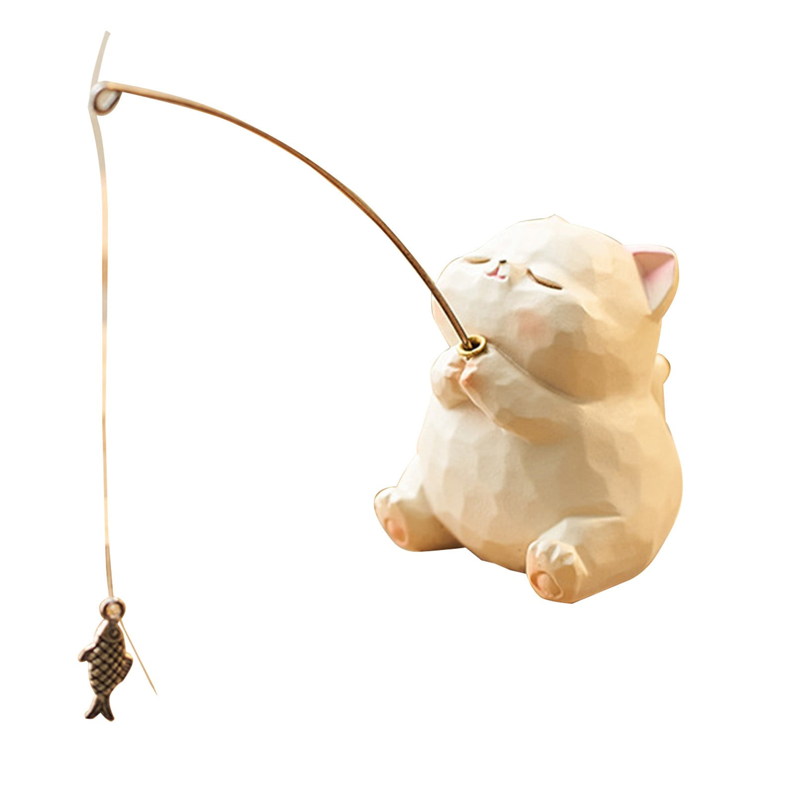 Book Shelf Decor Adorable Squinting Animal Fishing Decor Hand Crafted ...