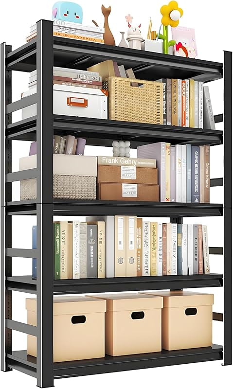 Book Shelf, Industrial Bookshelf, 5 Tiers Bookshelves,Standing Shelf ...