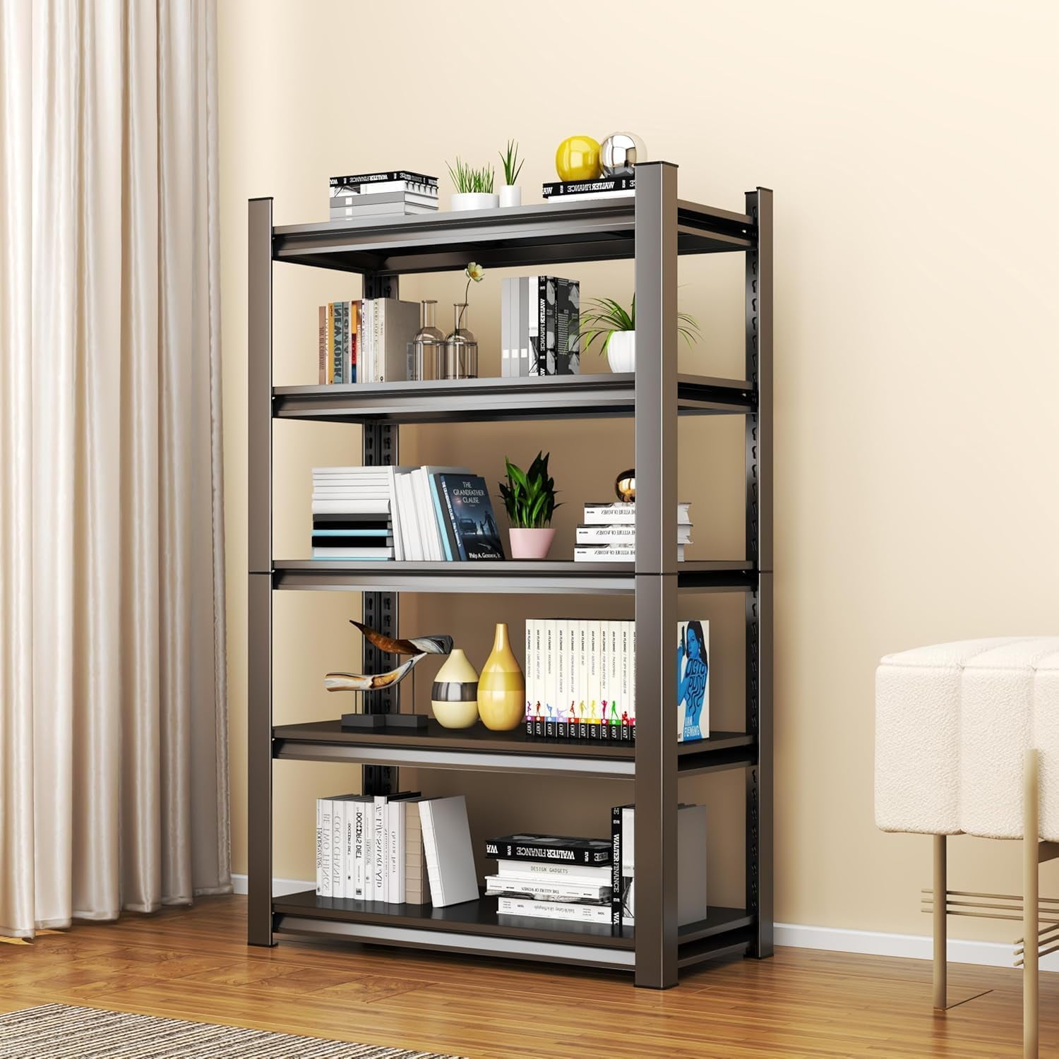 Book Shelf, Metal Bookshelves, Heavy Duty Steel Bookcases, Large ...