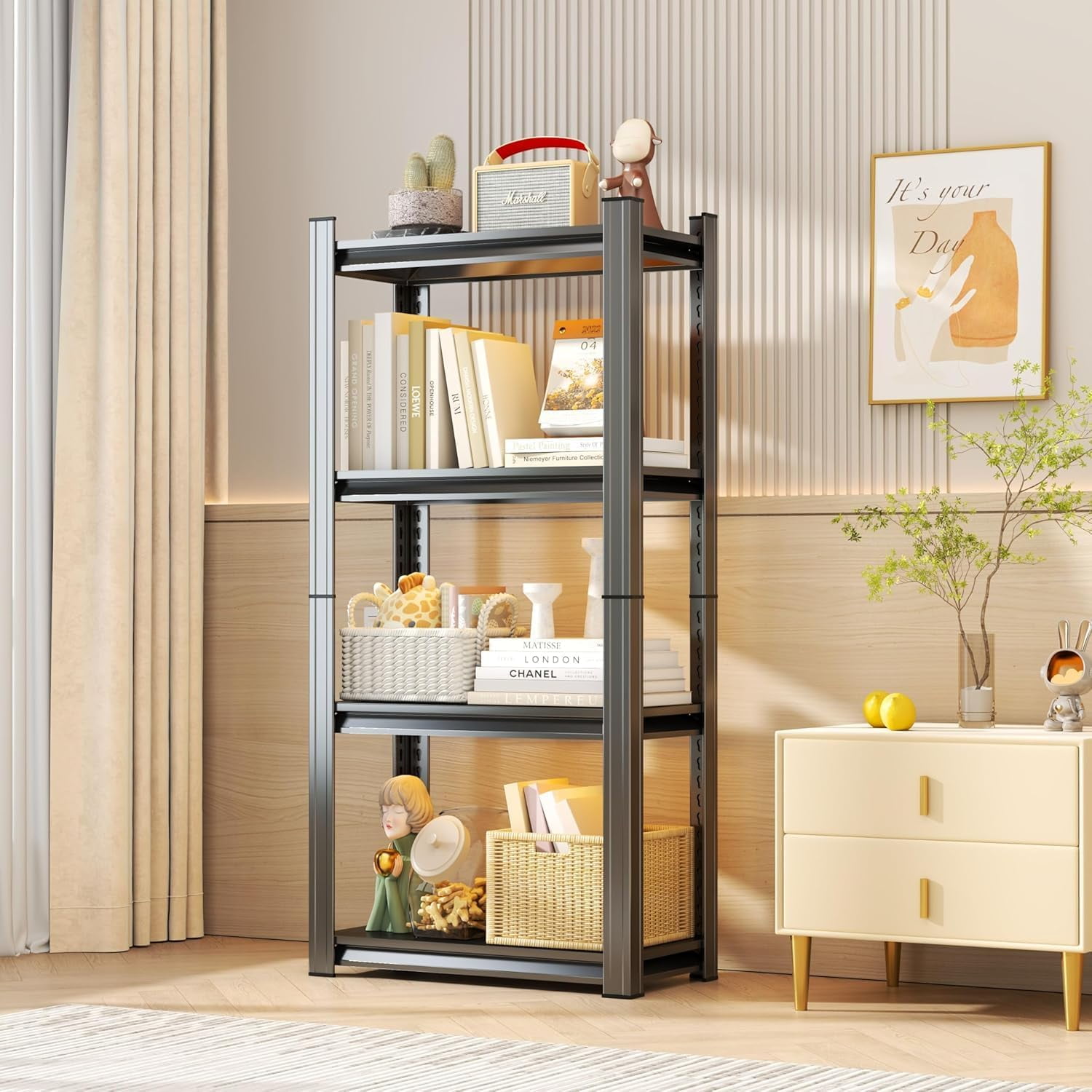 Book Shelf, Metal Bookshelves, Heavy Duty Steel Bookcases, Large ...