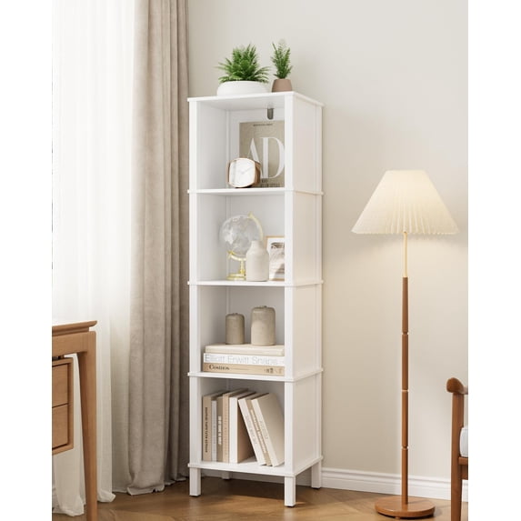 Book Shelf, Modern 4-Tier Bookcase, Open Storage Bookshelf, 11 × 14.2 × ...