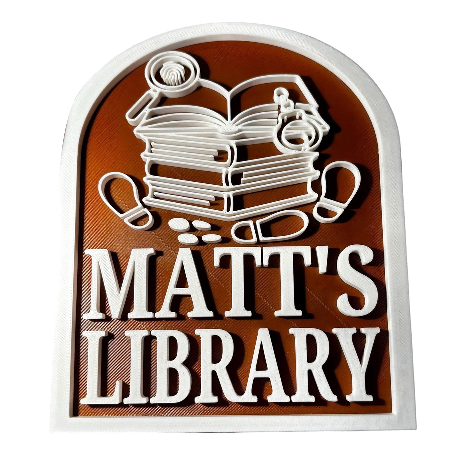 Book Shelf Organization Sign Three Dimensional Printed Library Sign ...