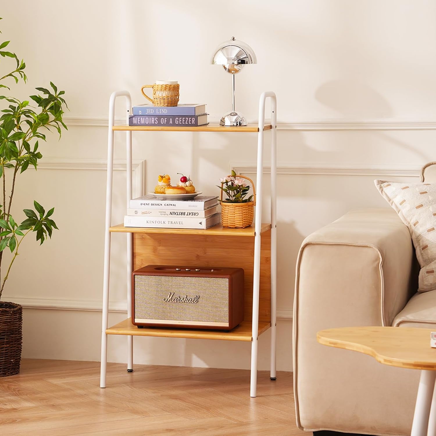 Book Shelf- Small Bookshelf for Space-Saving, 3 Tier Ladder Bookshelves ...