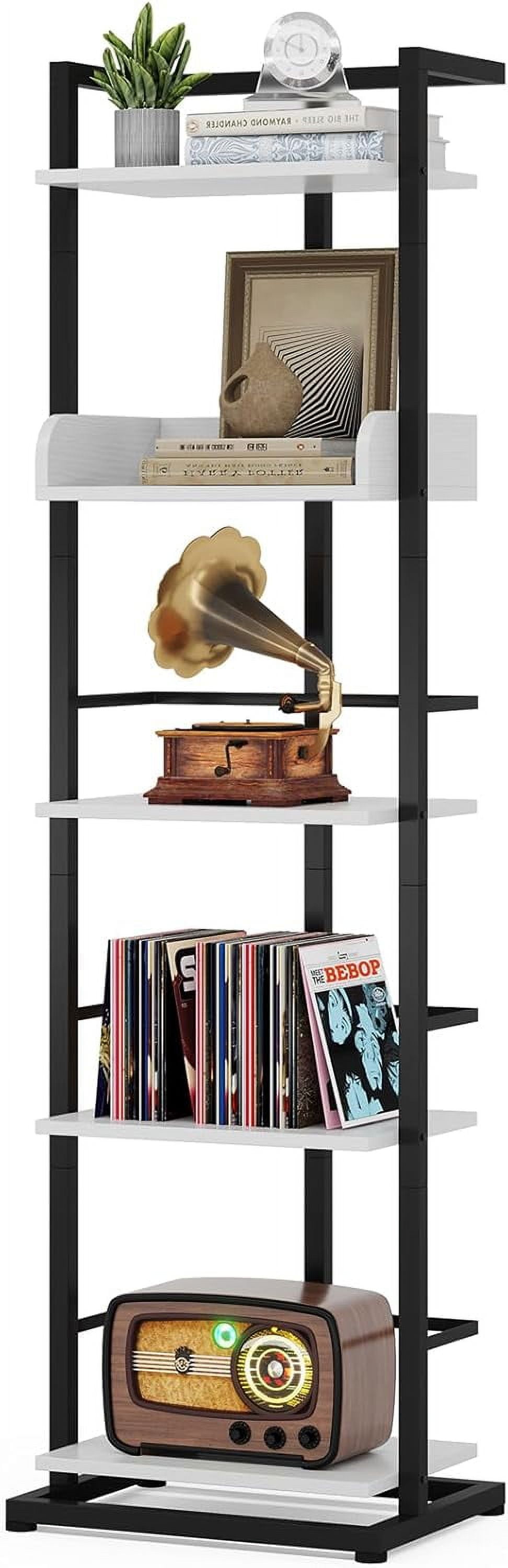 Book Shelf Tall Bookshelf: 5 Tier Wood Bookcase with Metal Edge ...