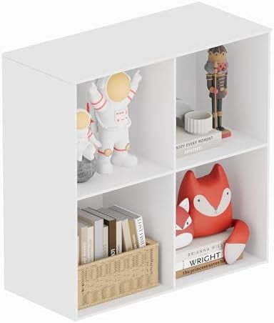 Book Shelf, Wooden Cube Storage Organizer with 11" Open Cubes ...