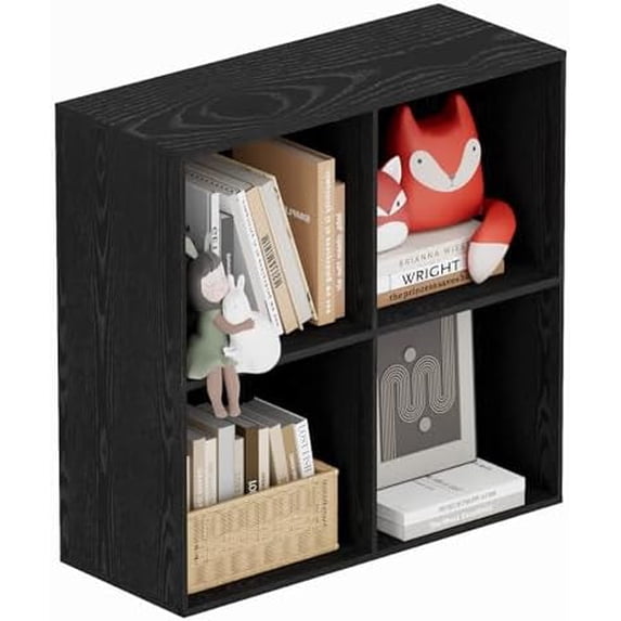 Book Shelf, Wooden Cube Storage Organizer with 11" Open Cubes ...