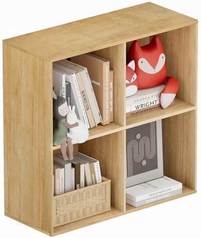 Book Shelf, Wooden Cube Storage Organizer with 11" Open Cubes ...