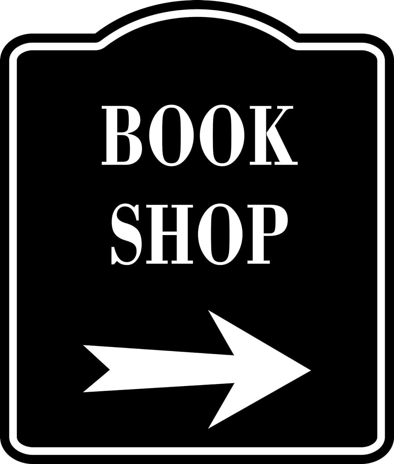 Book Shop Right Arrow BLACK Aluminum Composite Sign, 8.5"x10" - Walmart.com