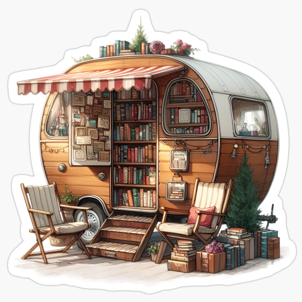 Book Shop Stickerphone Decal Water Bottle Stickers, Vinyl Stickers For Water Bottles, Cars ...